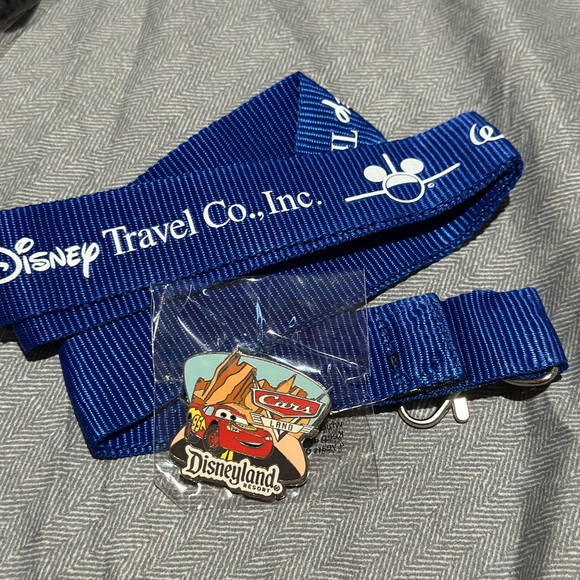 Disney | Accessories | Disney Travel Co Blue Lanyard With Cars Pin ...